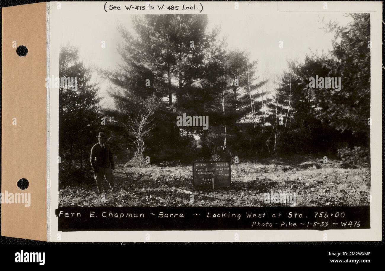 Fern E. Chapman, looking west at Station 756+00, Barre, Mass., Jan. 5 ...