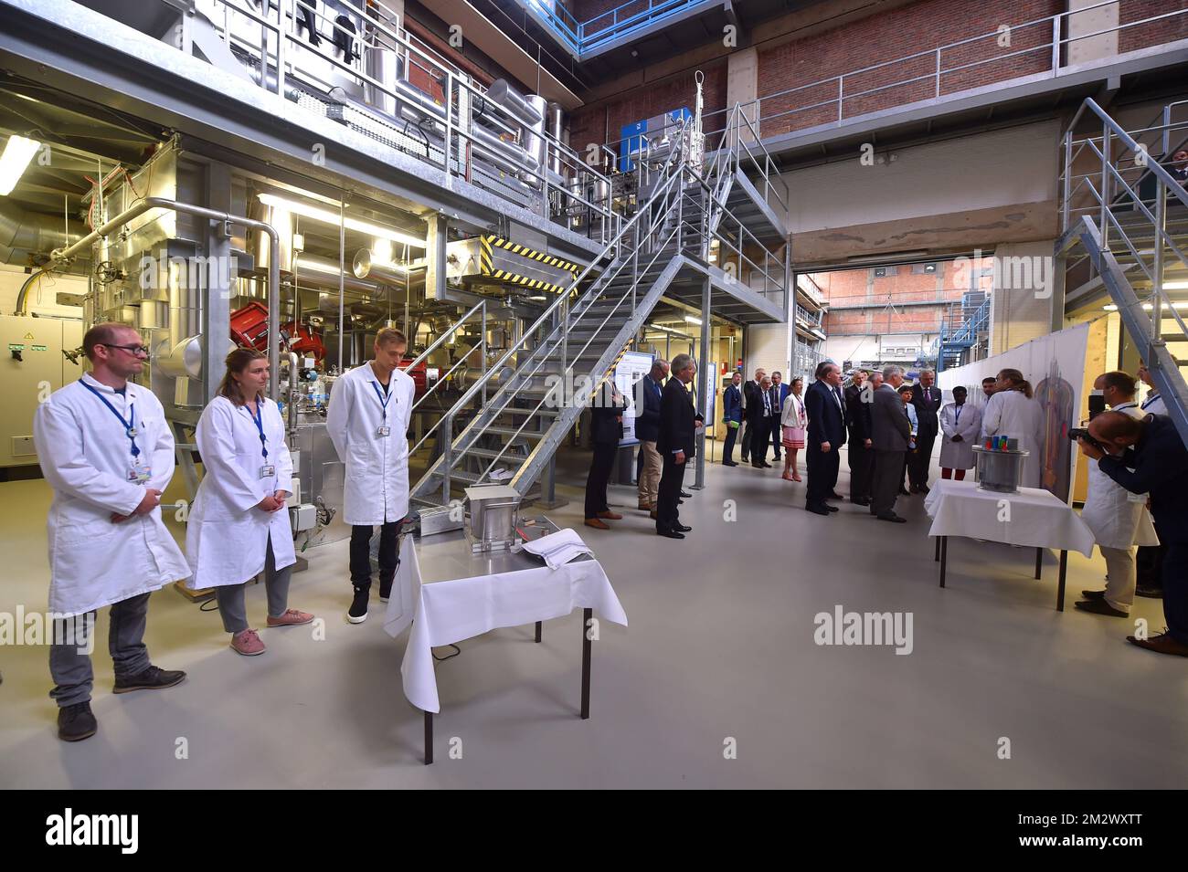 Illustration picture taken during a visit of Belgian King at the SCK ...