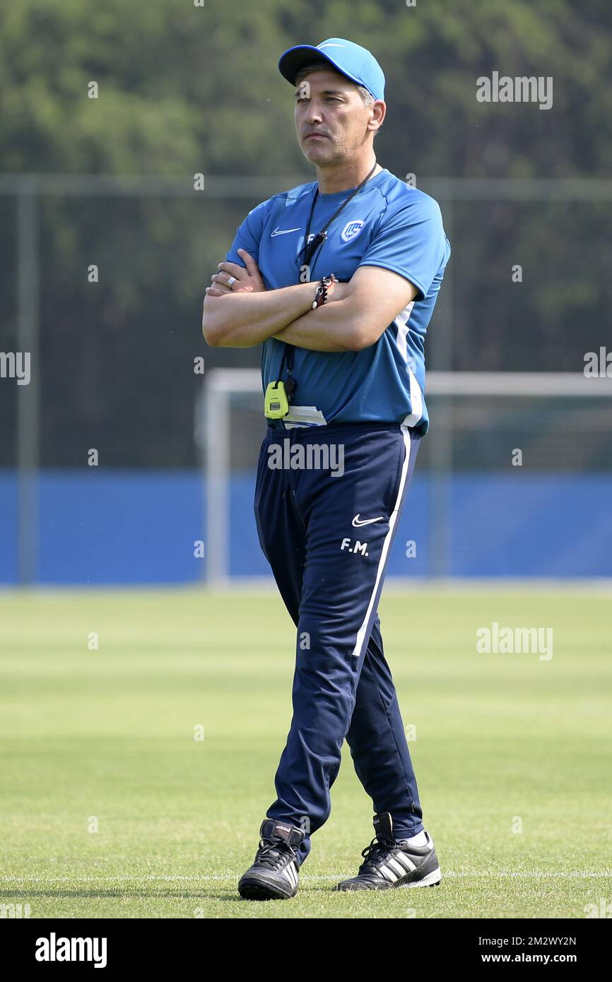 Genk's head coach Felice Mazzu pictured during a training of Belgian ...