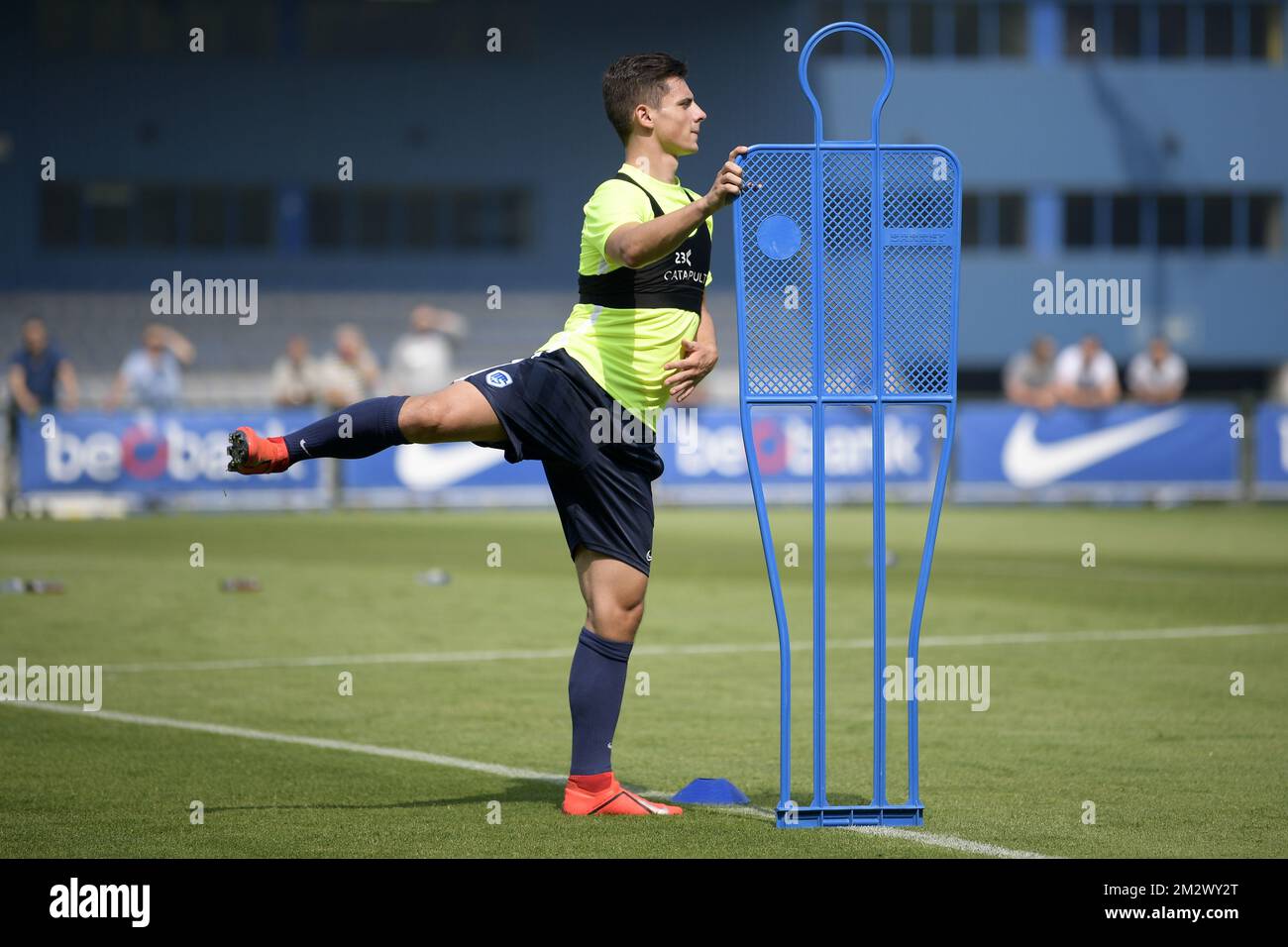 Genk's Dante Vanzeir pictured during a training of Belgian soccer team ...