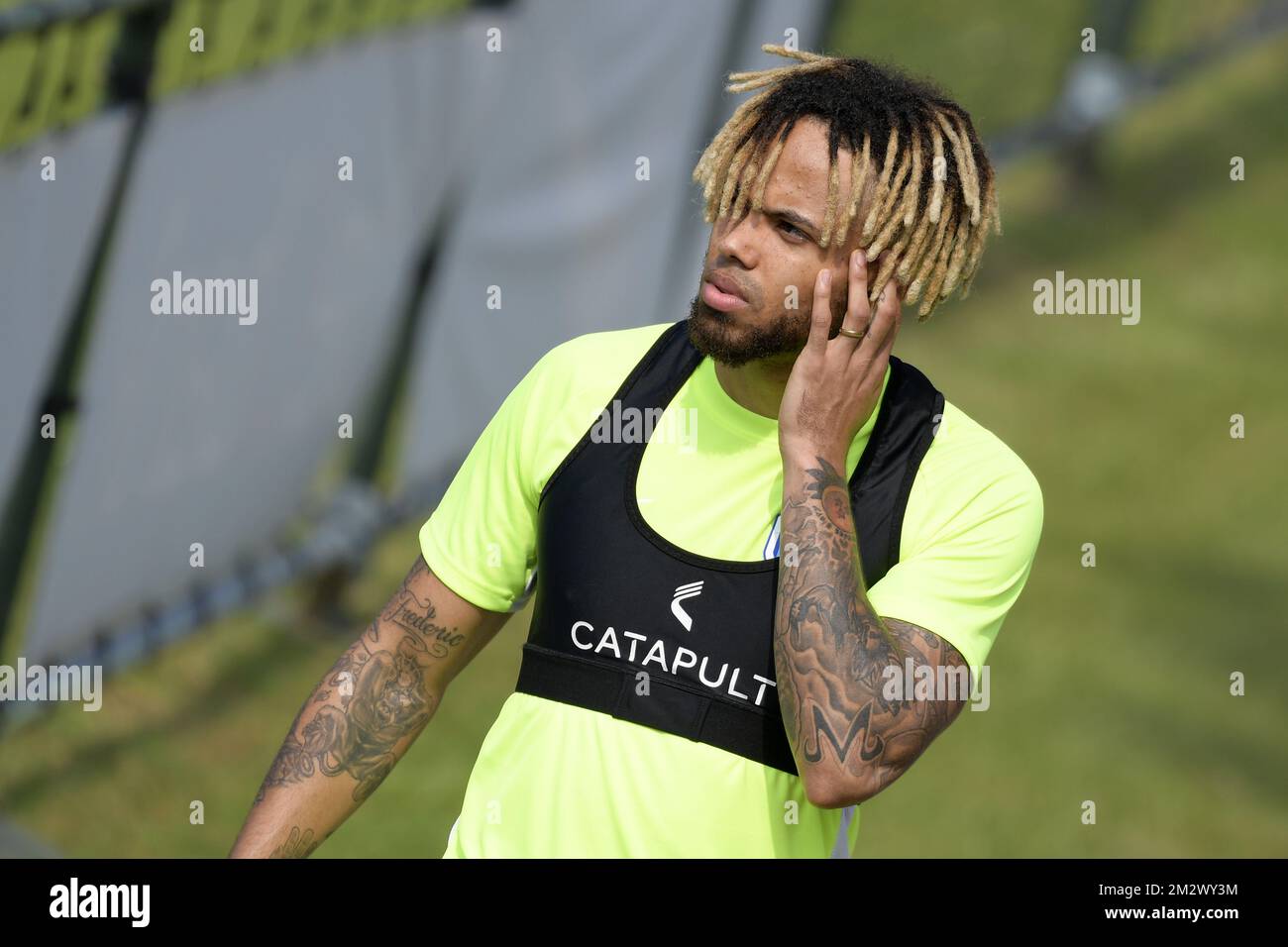 Genk's Theo Bongonda pictured during a training of Belgian soccer team ...