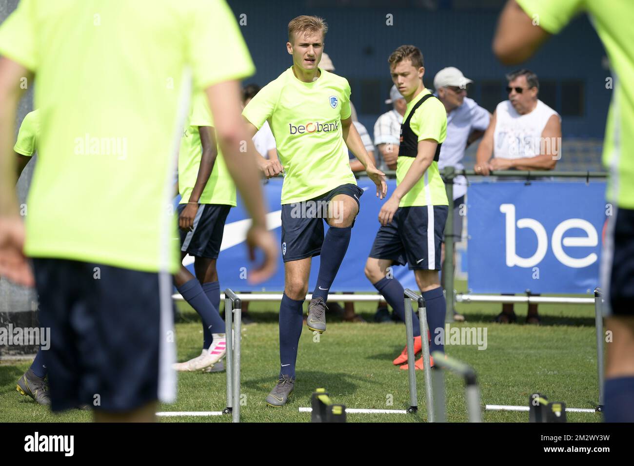 Genk's Benjamin Nygren pictured during a training of Belgian soccer ...