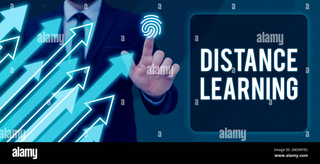Sign displaying Distance Learning. Business showcase educational ...