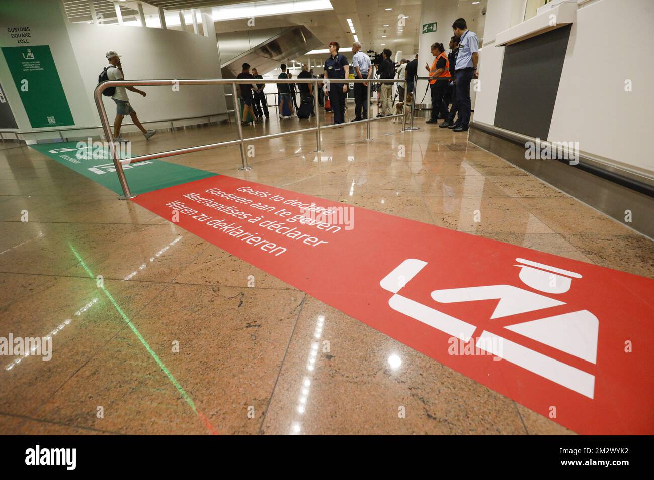 Illustration picture shows controls during the opening of a new customs ...