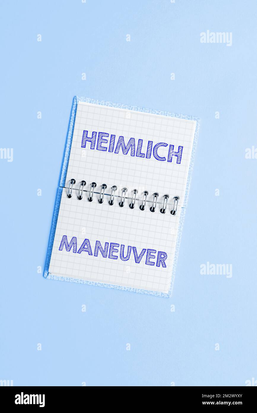 Conceptual display Heimlich Maneuver. Concept meaning application of ...