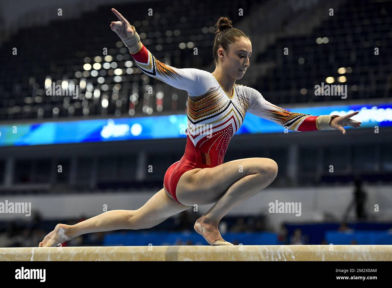 Nina Derwael pictured in action during qualifications of the women's ...