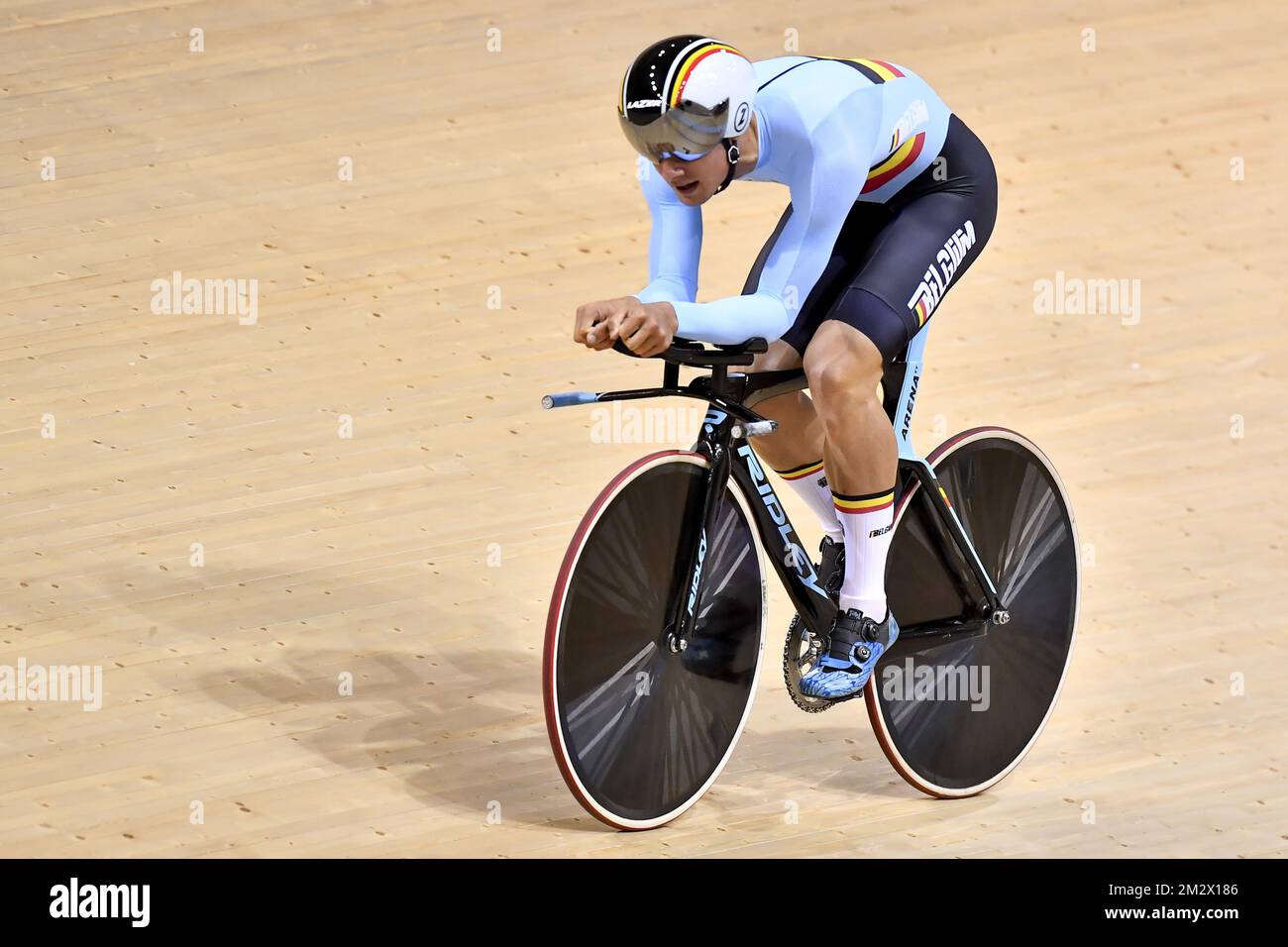 Tuur Dens pictured in action during the qualifications of the men's 1km ...
