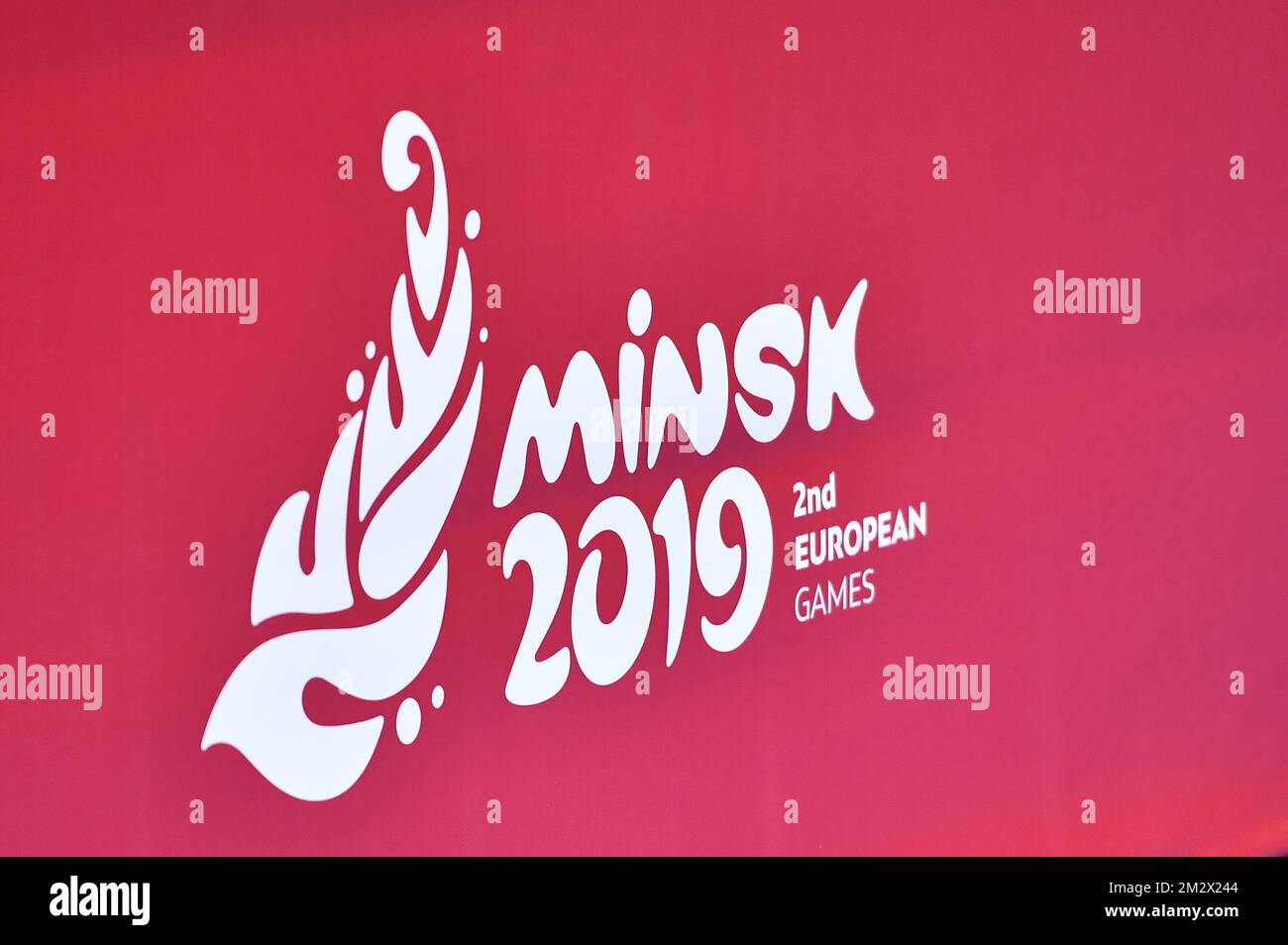 Illustration picture shows the European Games logo on the last day of ...
