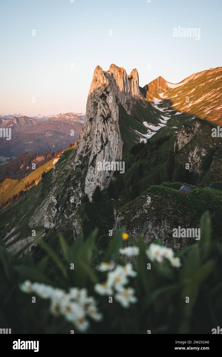 A vertical shot of Saxer Lucke in the Appenzell region of Switzerland ...