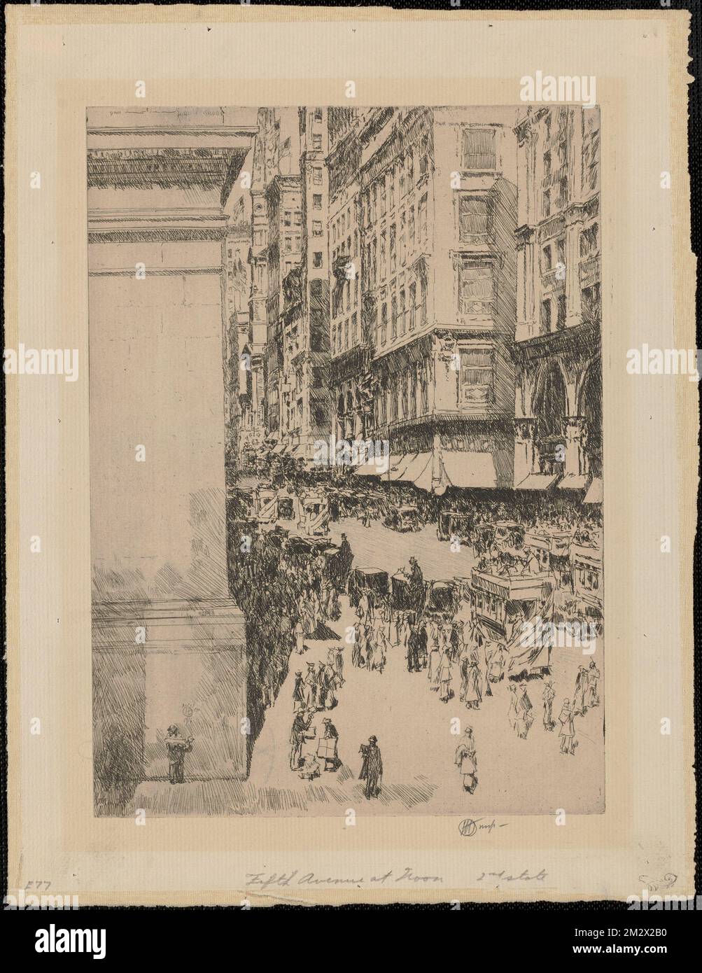 Fifth Avenue at noon , Commercial streets, City & town life, Vehicles ...