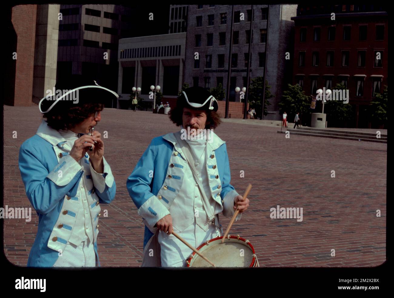 Fife player and drummer on City Hall Plaza, Boston , Flutes, Drums ...