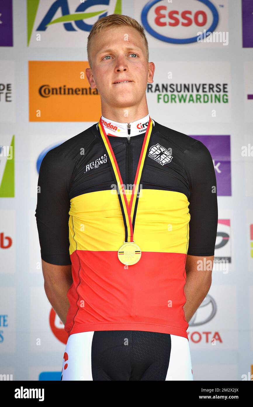 Belgian Tim Merlier of Corendon-Circus , winner of the gold medal ...