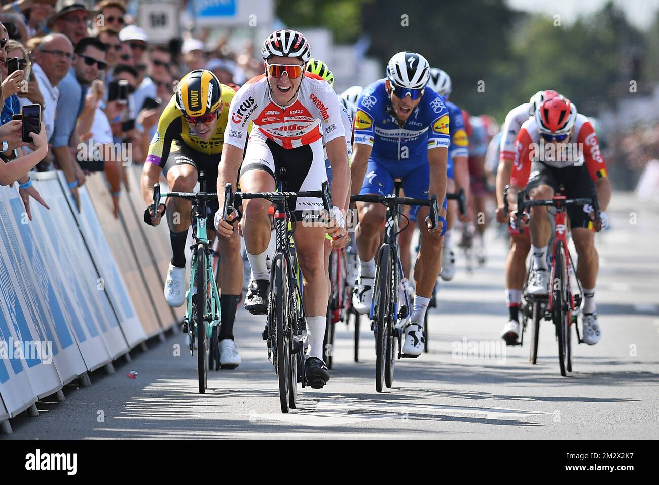 Belgian Wout Van Aert of Team Jumbo-Visma, Belgian Tim Merlier of ...