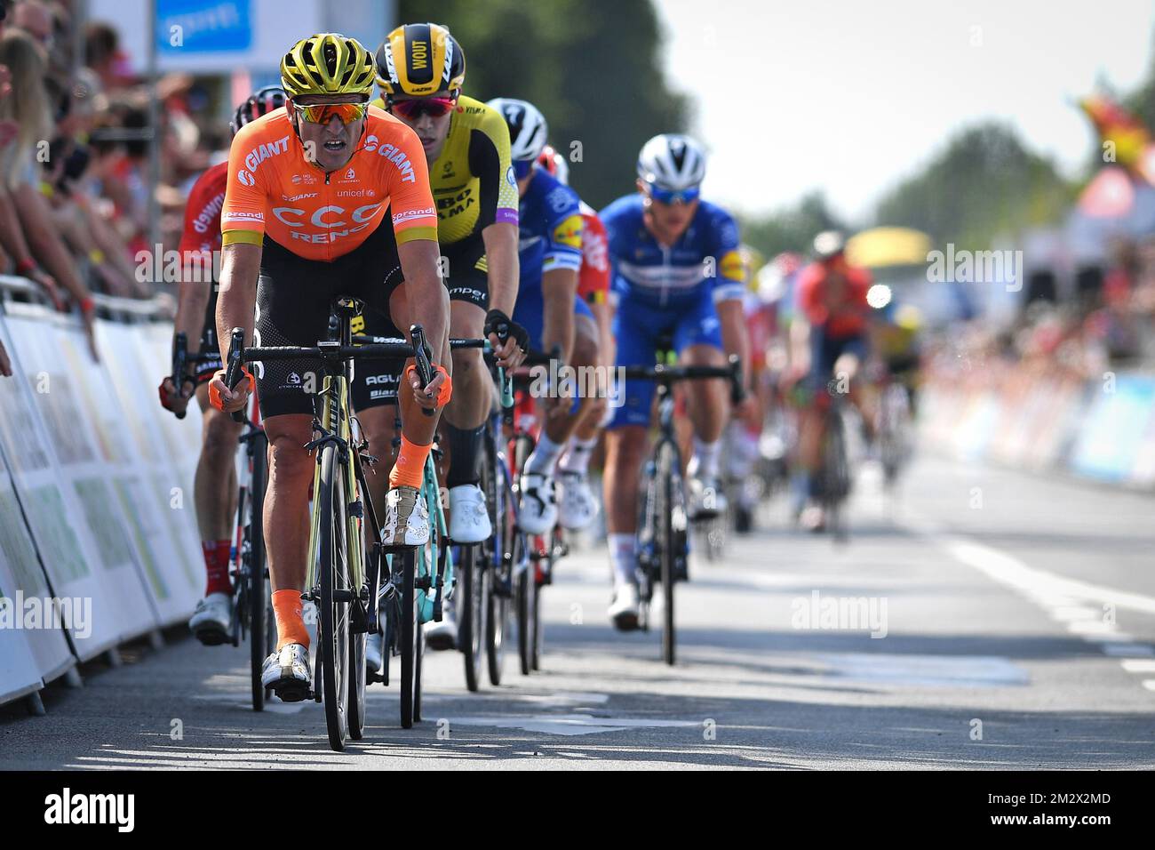 Belgian Greg Van Avermaet of CCC Team and Belgian Wout Van Aert of Team ...