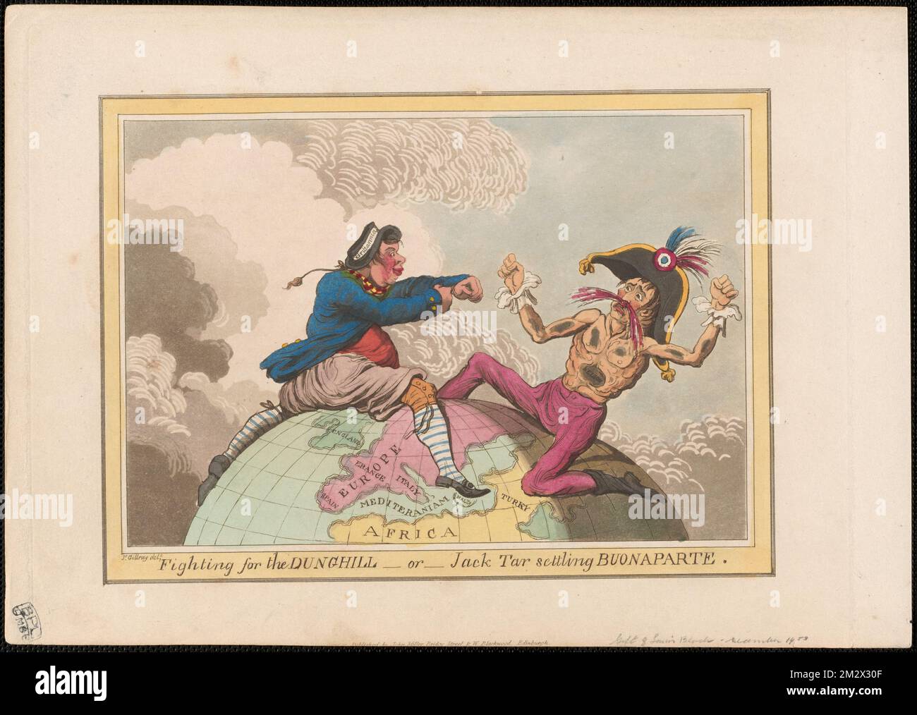 Fighting for the dunghill - or - Jack Tar settling Buonaparte , Sailors ...