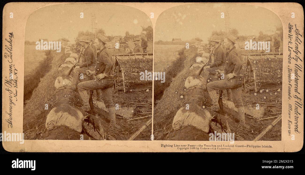 Fighting line near Pasay - the trenches and lookout guard - Philippine ...