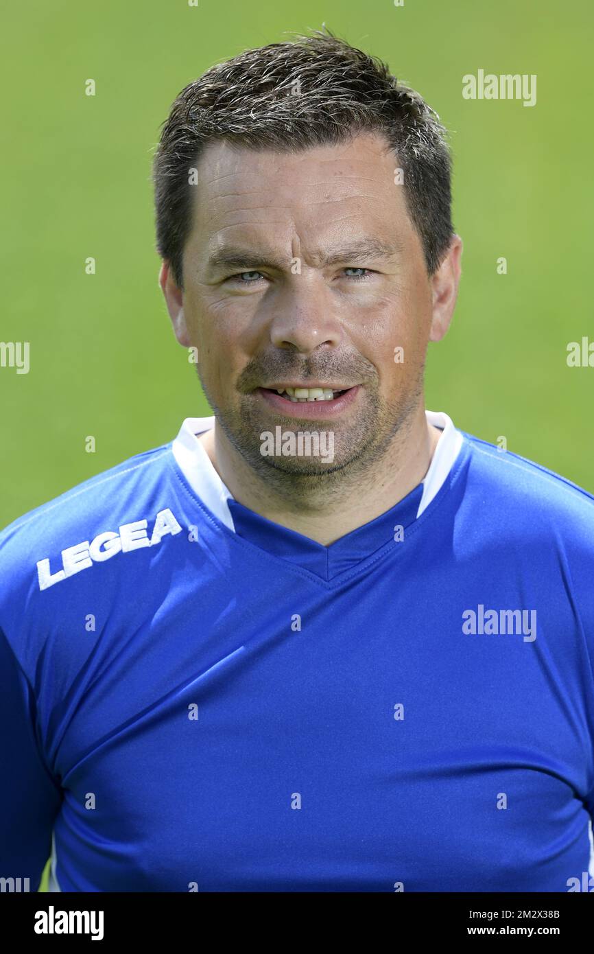 Lommel's assistant coach Davy Heymans poses for photographer, in marge ...