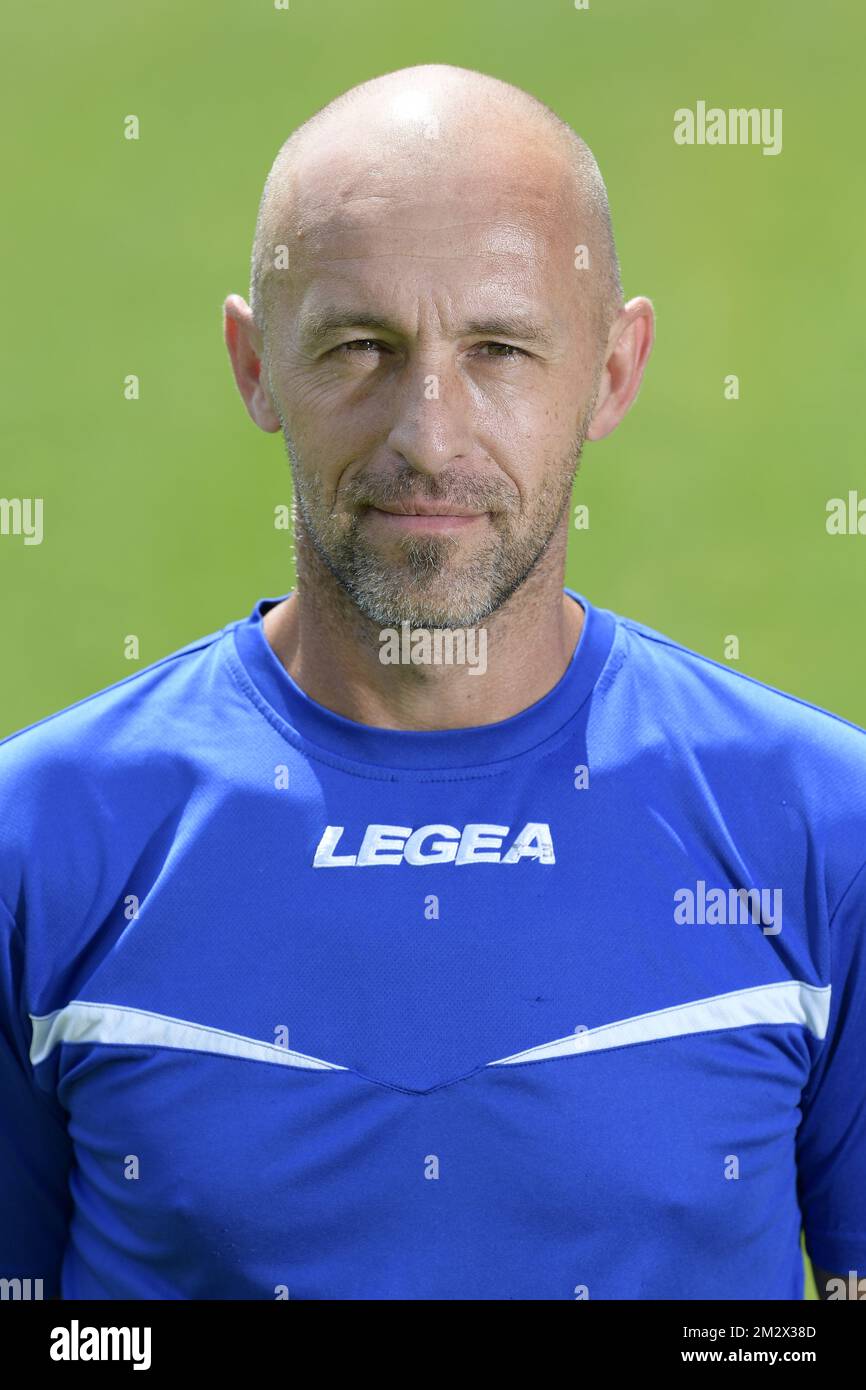 Lommel's keepertrainer Peter Schildermans poses for photographer, in ...