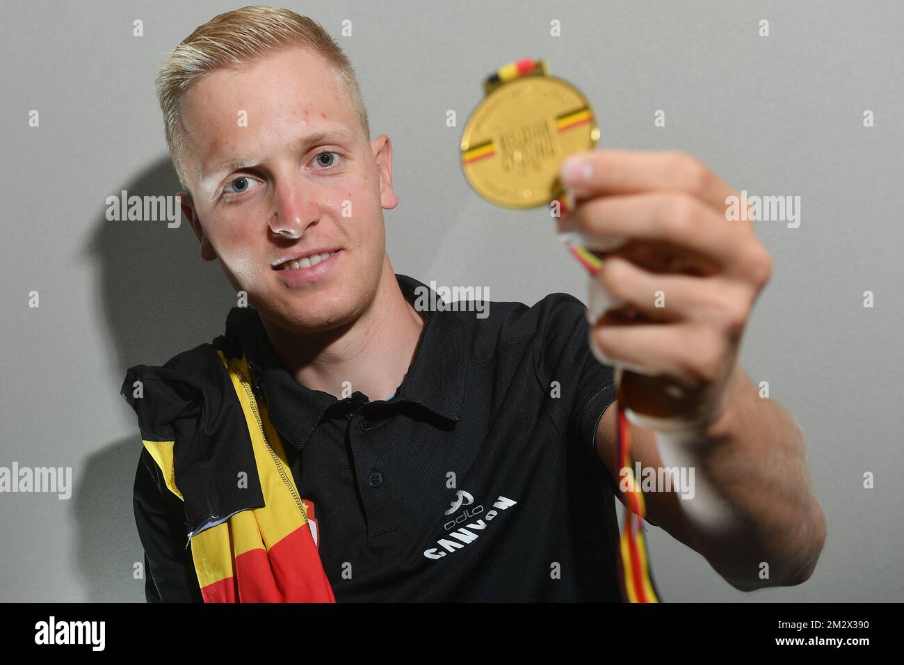 Belgian Tim Merlier of Corendon-Circus poses for the photographer with ...