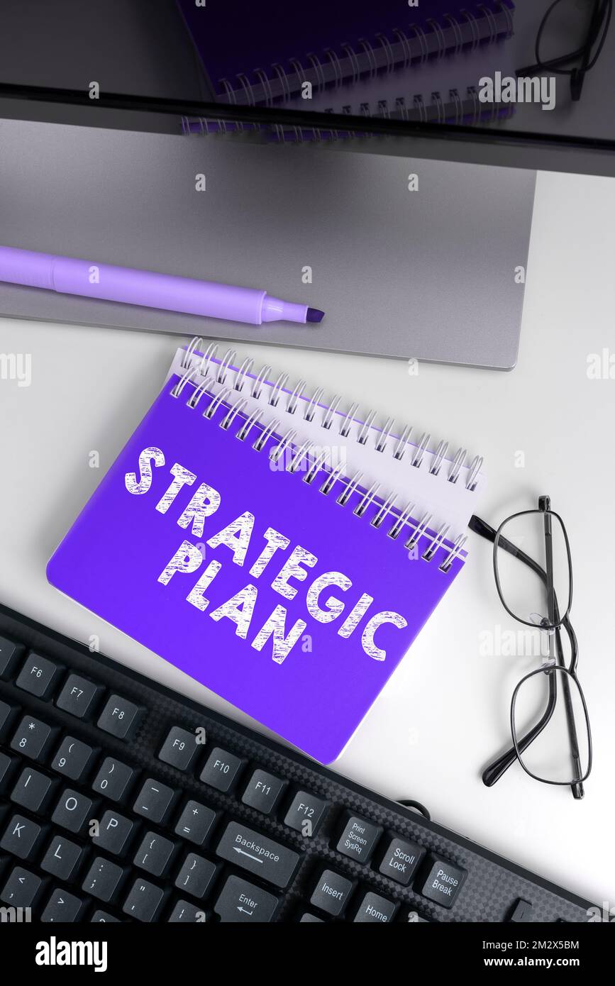 Sign displaying Strategic Plan. Business approach A process of defining ...