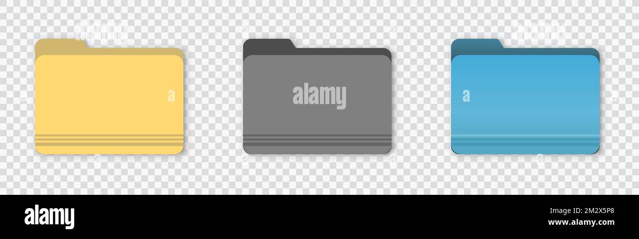 Set of folder flat vector icon isolated on a transparent background. Vector illustration Stock ...