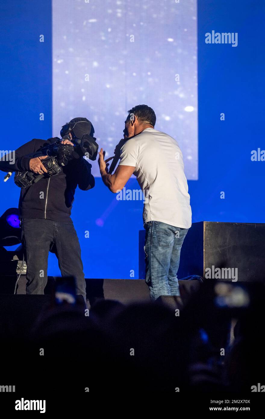 Joeystarr & Kool Shen from the french rap group Suprême NTM on stage ...