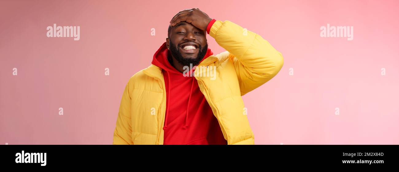 Charming cute black bearded 25s guy forget something stupid silly ...