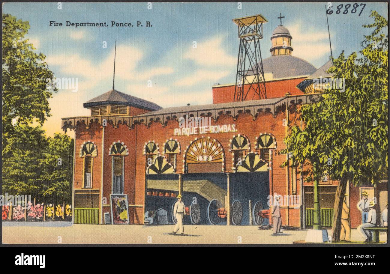 Fire department, Ponce, P. R. , Historic buildings, Fire stations ...
