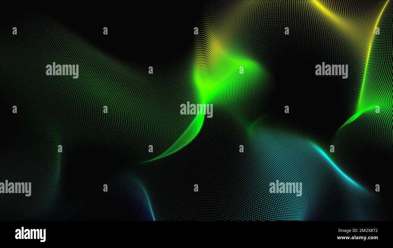 Yellow and green geometric abstract technology and science background ...