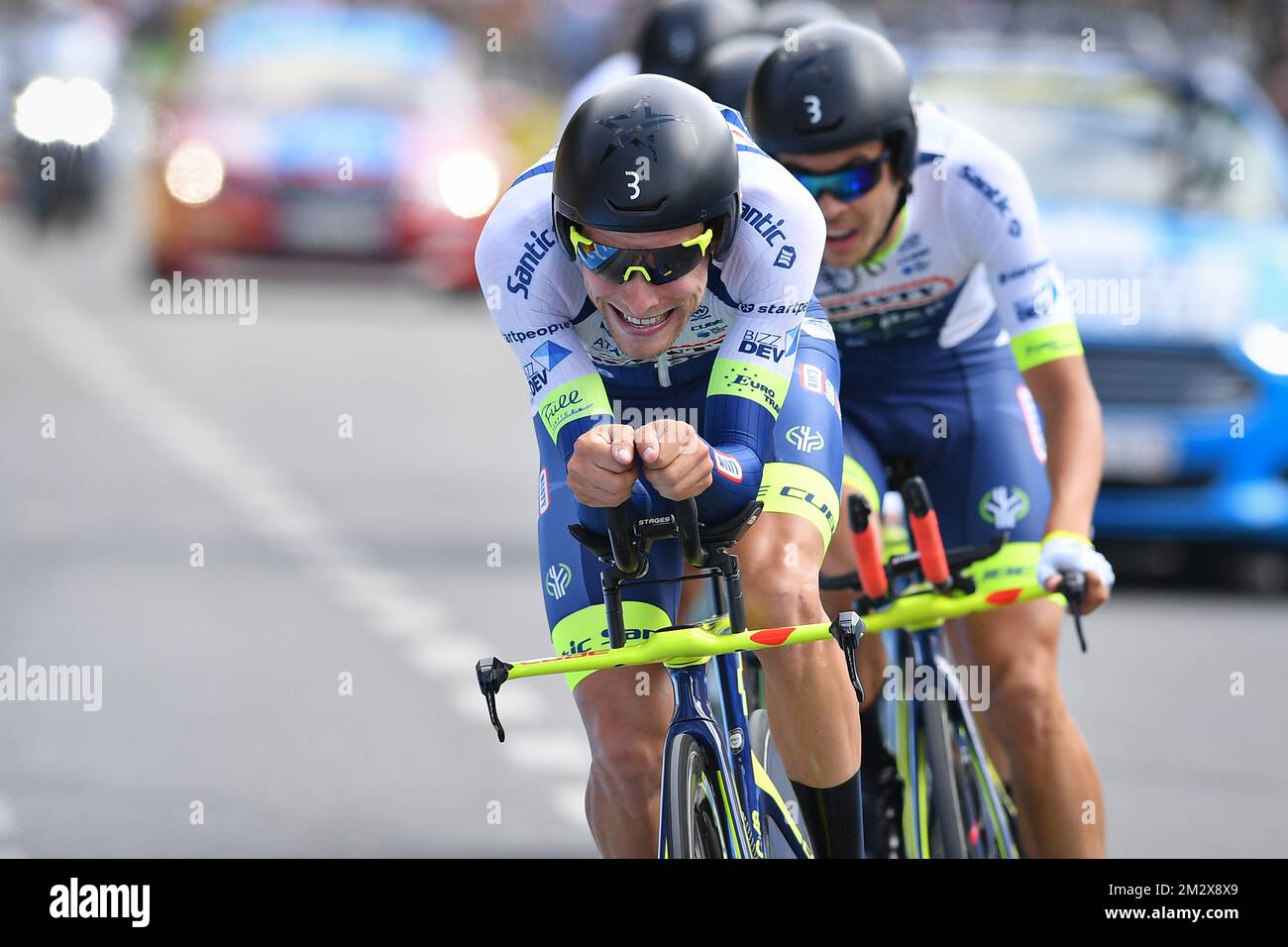 Wanty-Gobert Cycling Team riders pictured in action during the second ...