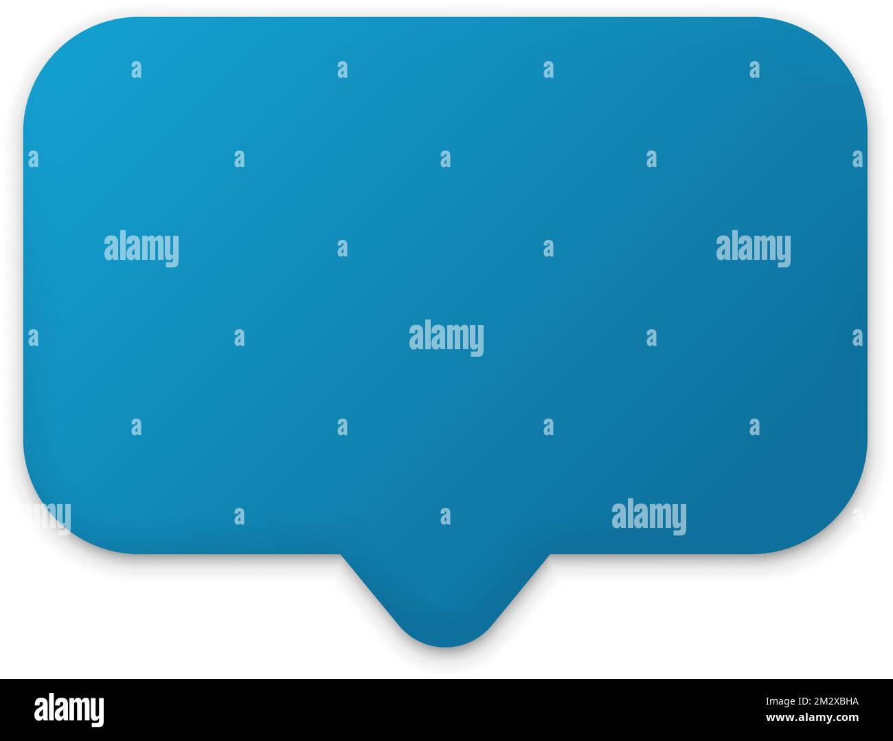 Blue 3d bubble isolated on white background. Glossy blue speech bubble ...