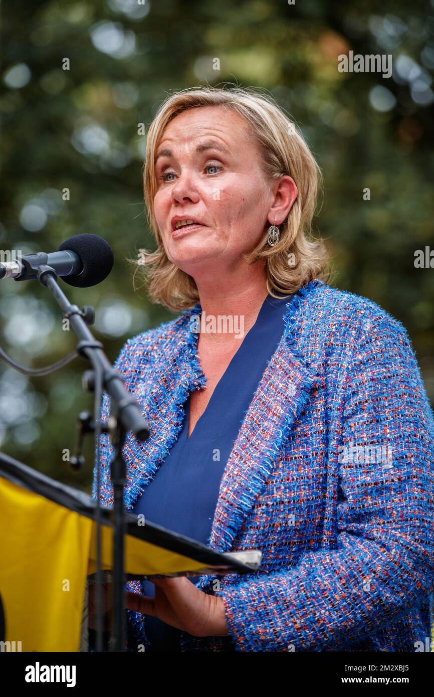 Flemish Minister President Liesbeth Homans pictured during a speech for ...