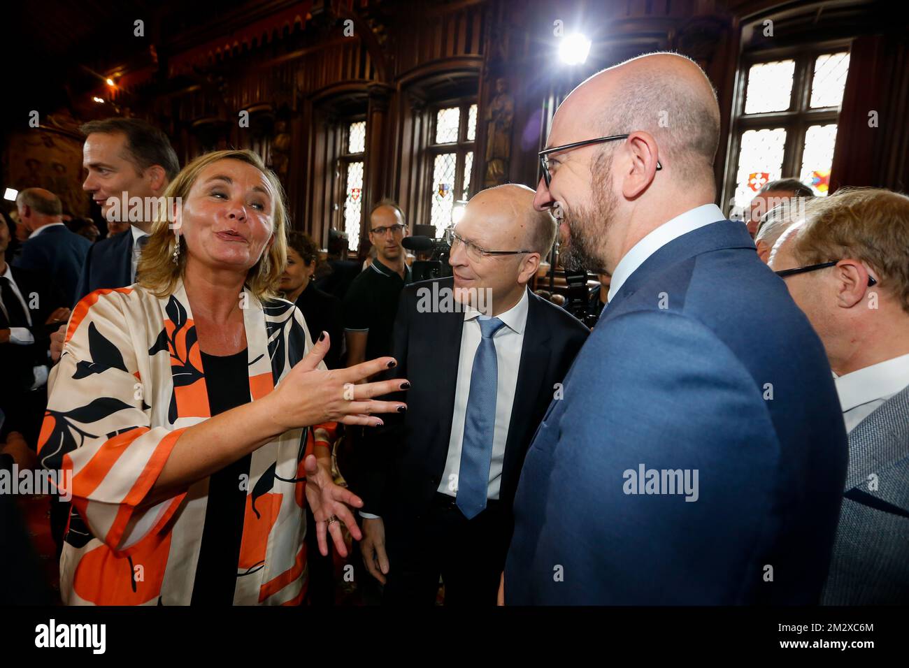 Flemish Minister President Liesbeth Homans and Premier Charles Michel ...
