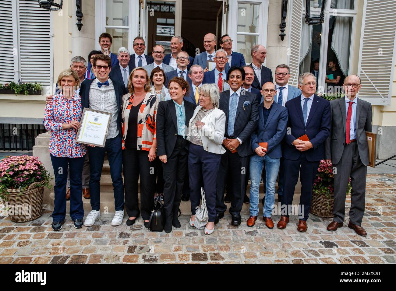 Illustration picture showsa group photo at the award ceremony for the ...