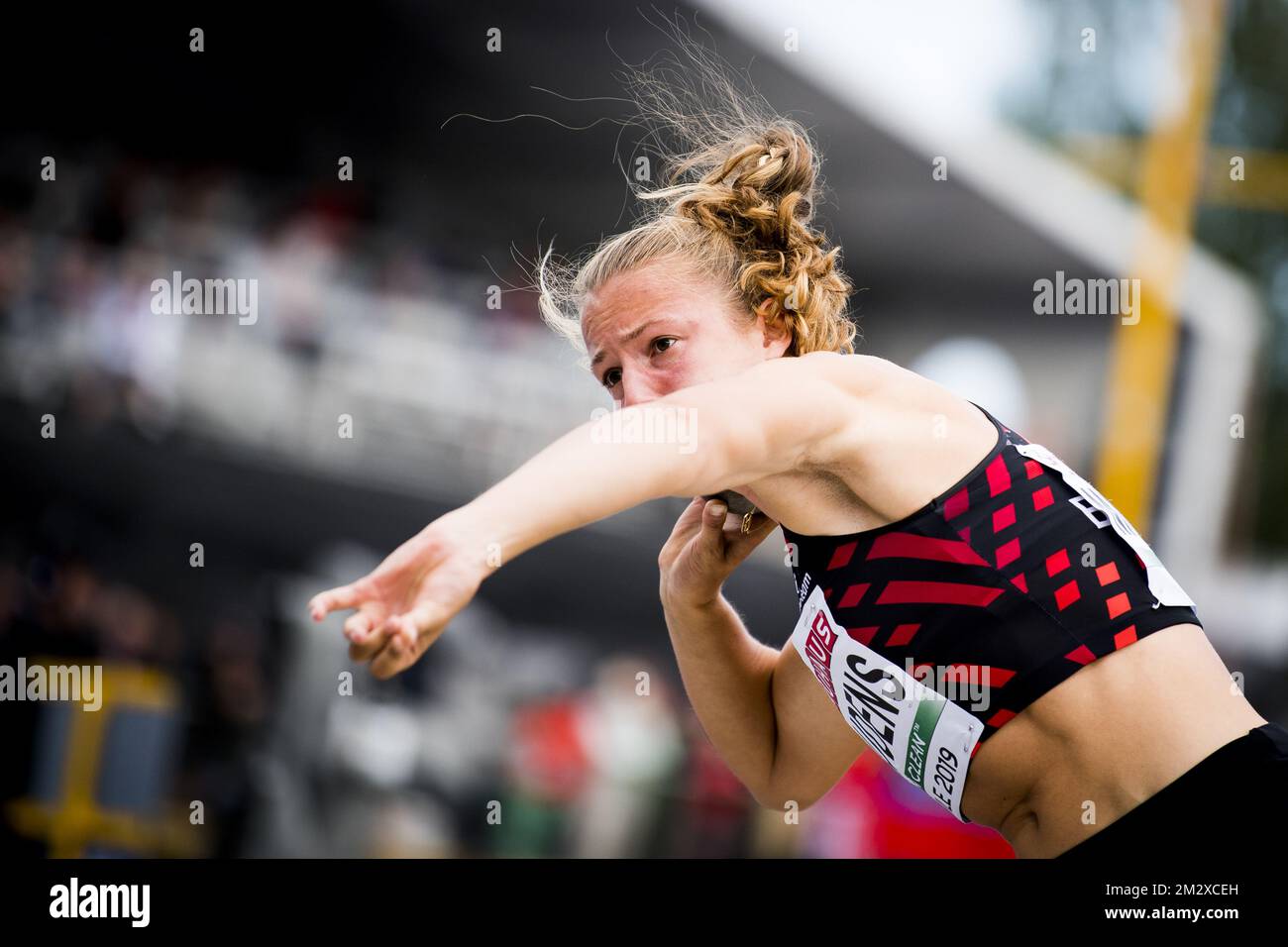 Athlete Hanne Maudens pictured in action during the shot put event of ...
