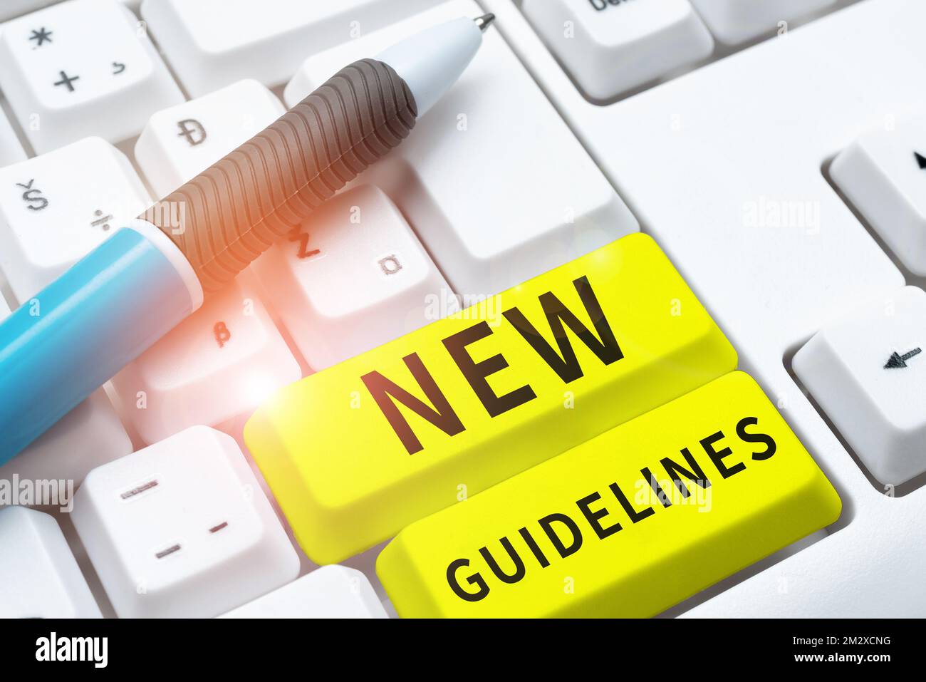 Hand writing sign New Guidelines. Business idea a new list of goals to ...