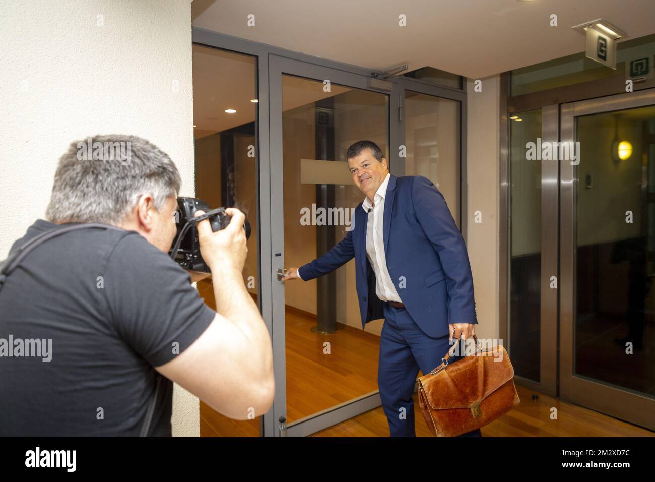 Open Vld's Bart Somers pictured at a bureau meeting at the Flemish ...