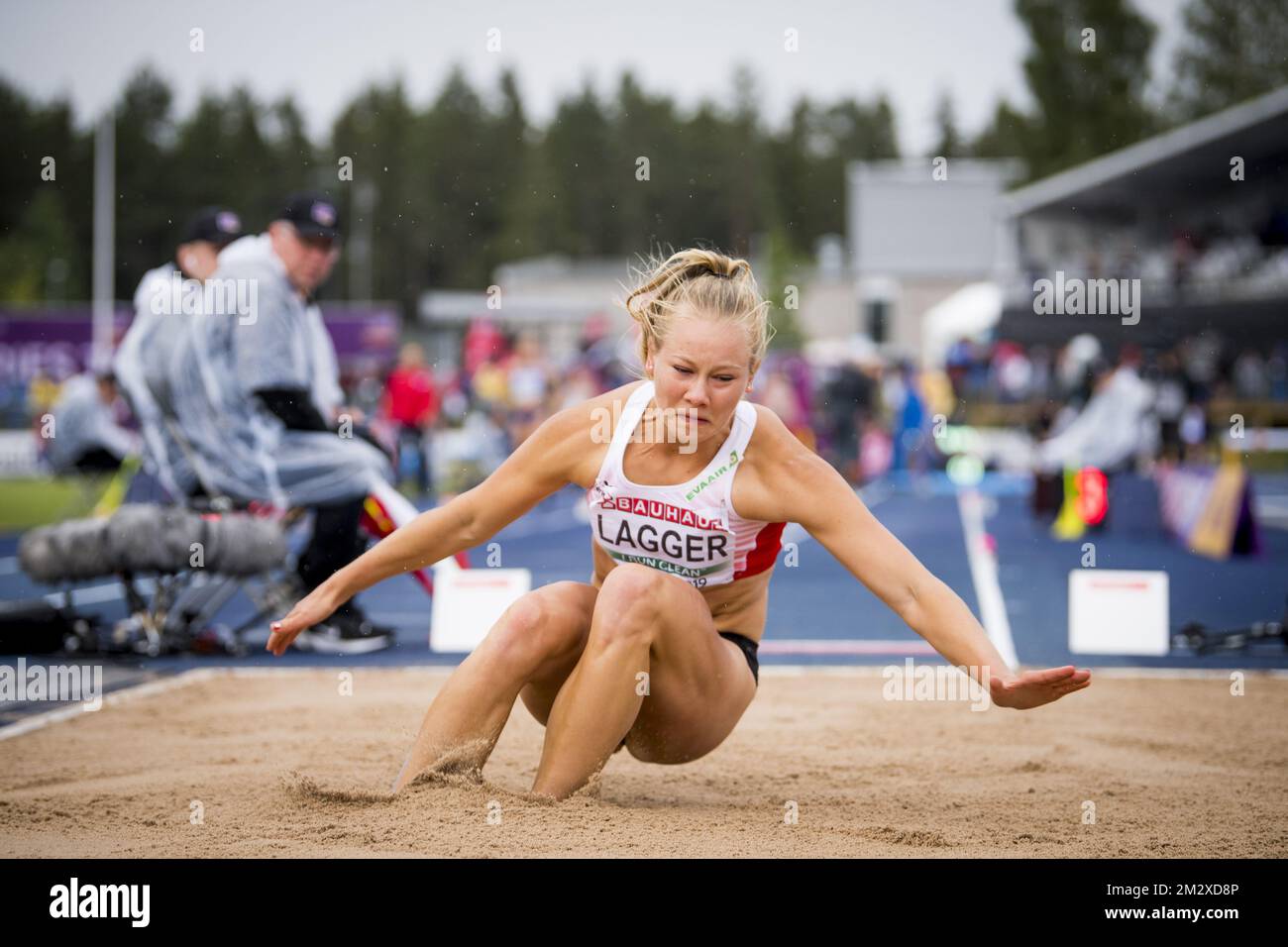 Sarah Lagger pictured in action during the long jump event of the women ...