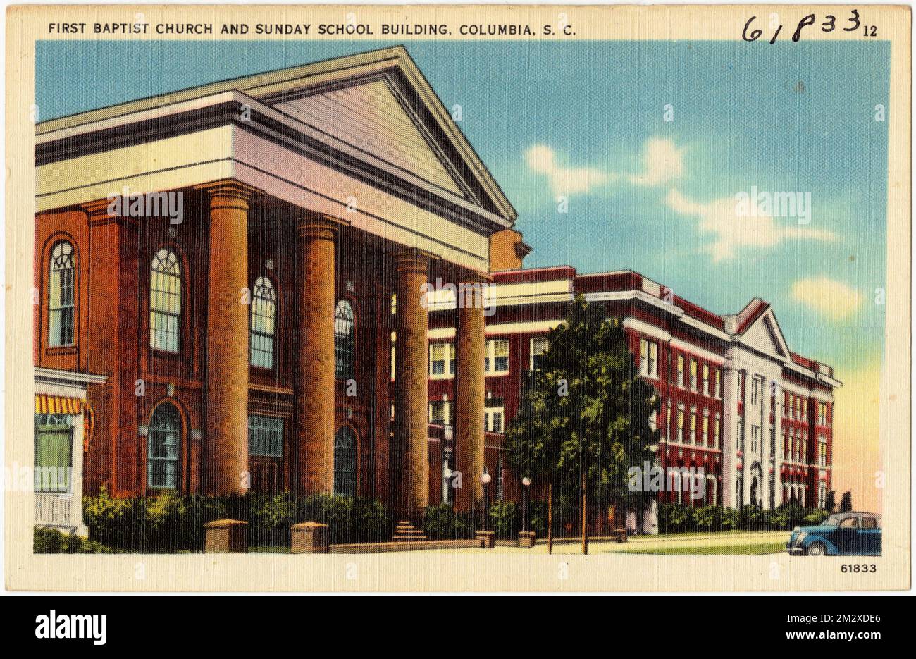 First Baptist Church and Sunday School Building, Columbia, S. C. , Churches, Tichnor Brothers ...