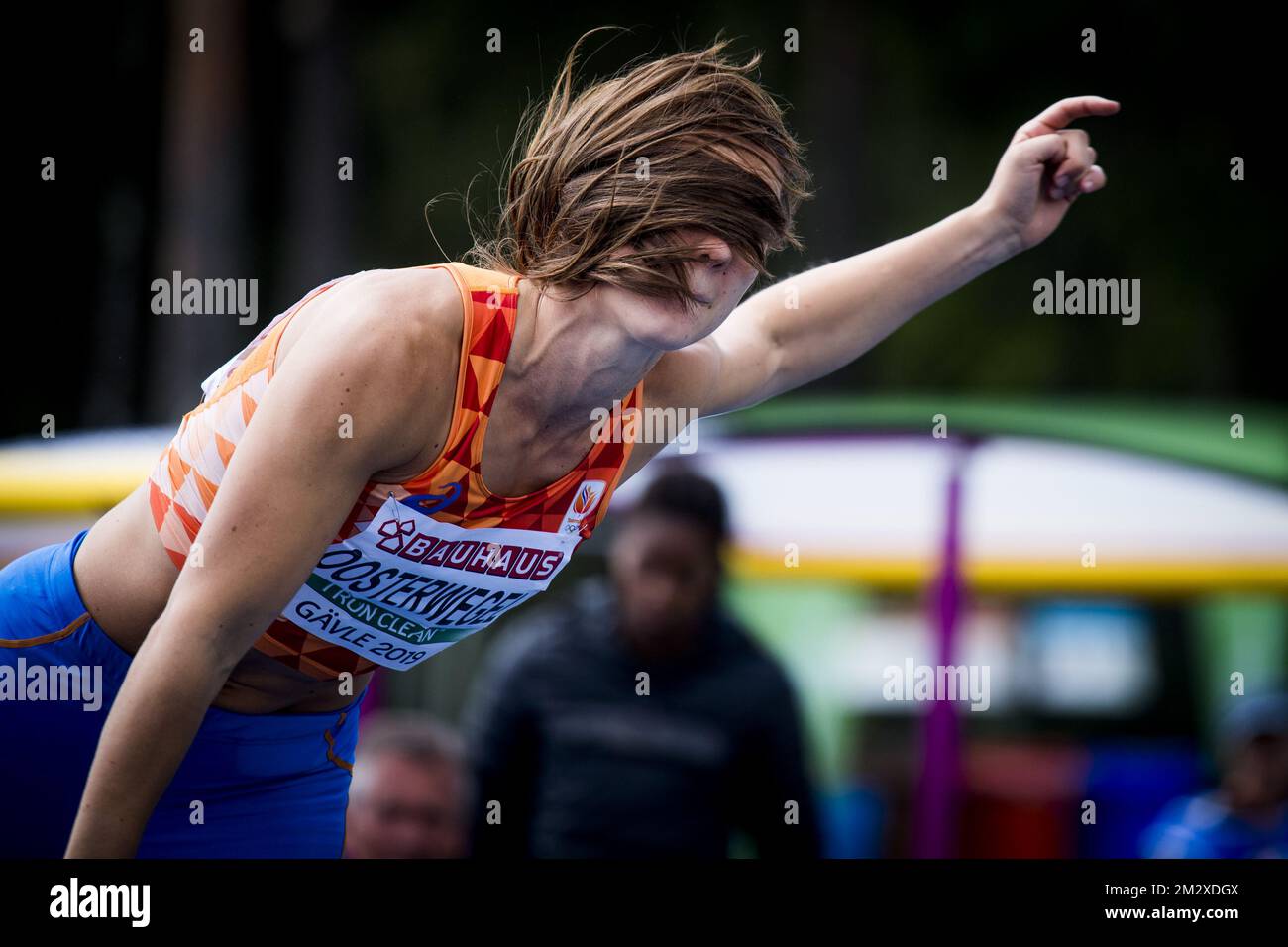 Dutch Emma Oosterwegel pictured in action during the javelin throw of ...