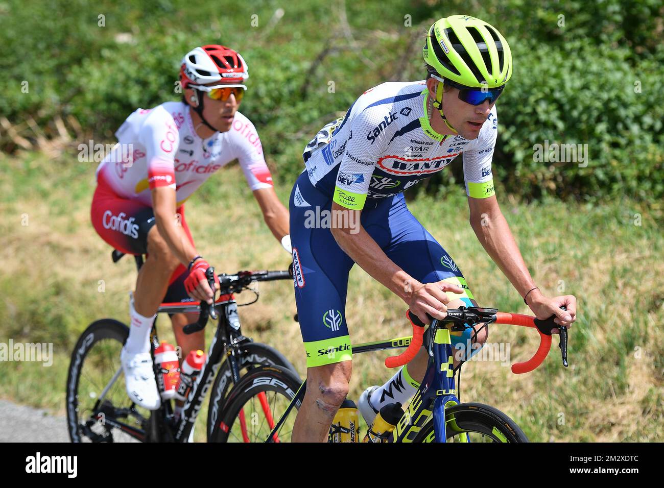 French Stephane Rossetto of Cofidis and French Yoann Offredo of Wanty ...