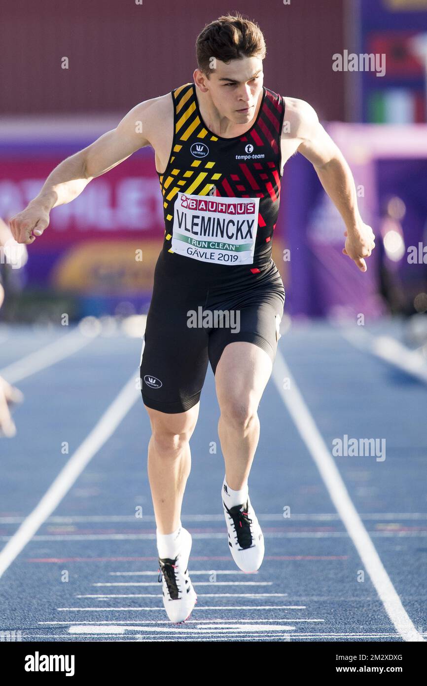 Belgian Kobe Vleminckx pictured in action during the men 200m race the ...