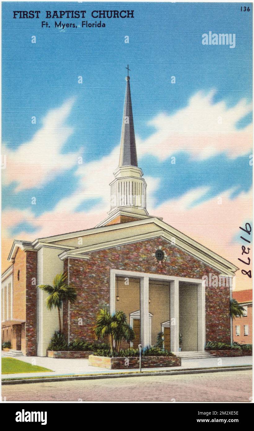 First Baptist Church, Ft. Myers, Florida , Churches, Tichnor Brothers Collection, postcards of ...