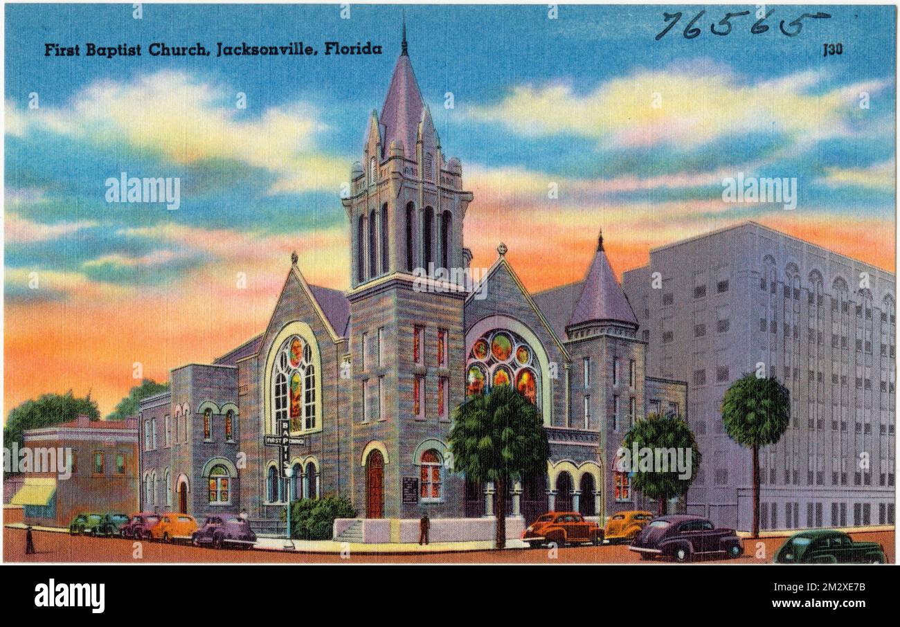 First Baptist Church, Jacksonville, Florida , Churches, Tichnor Brothers Collection, postcards ...