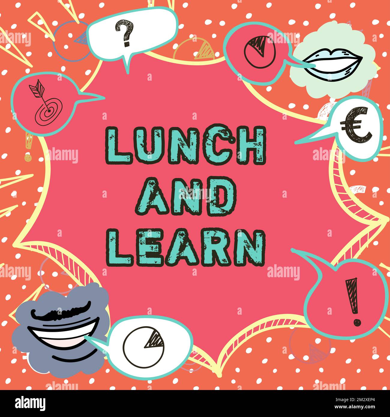 Text sign showing Lunch And Learn. Business showcase Have meal and ...