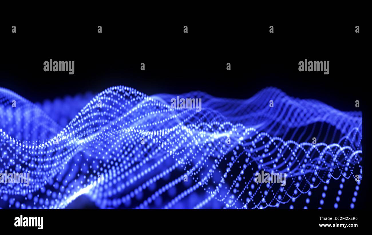 Blue abstract background. Equalizer for music, showing sound waves with ...