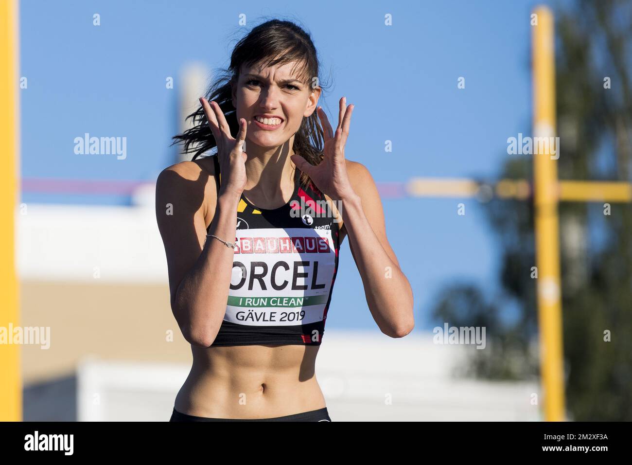 Belgian Claire Orcel pictured in action during the women's high jump ...
