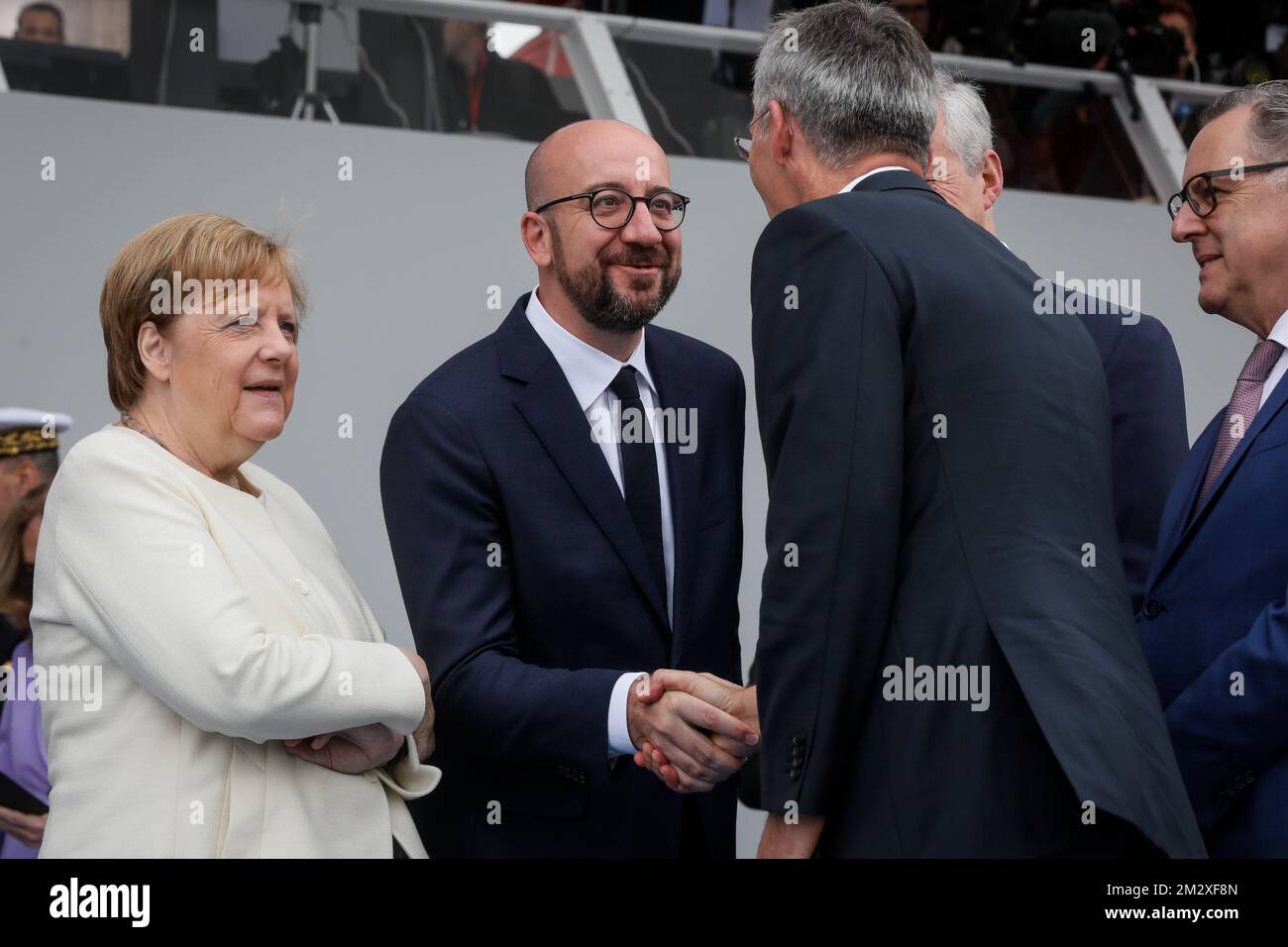 German Chancellor Angela Merkel and Belgian Prime Minister Charles ...