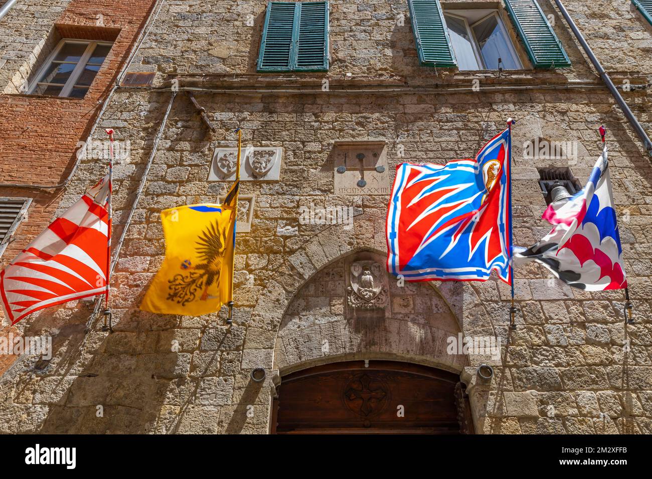 Palio Flags of Siena, Siena, Tuscany, Italy Stock Photo - Alamy