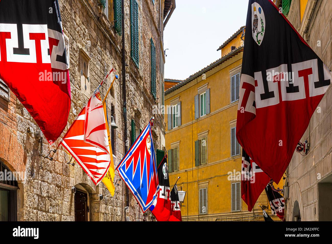 Palio Flags of Siena, Siena, Tuscany, Italy Stock Photo - Alamy